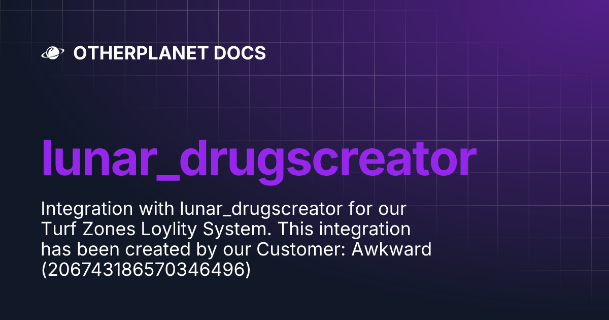 lunar_drugscreator | OTHERPLANET DOCS